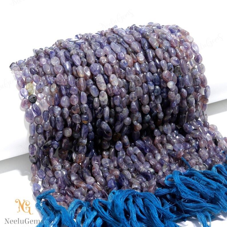 AAA+ Blue Iolite Smooth Nugget Beads,natural Iolite Quartz Tiny Pebble ...