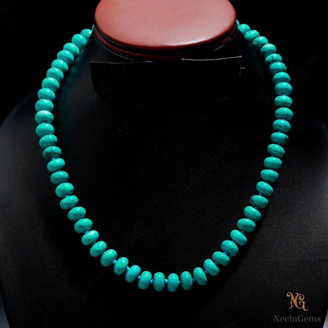 Hand Knotted Arizona Turquoise Necklace,turquoise Knotted Necklace,blue ...