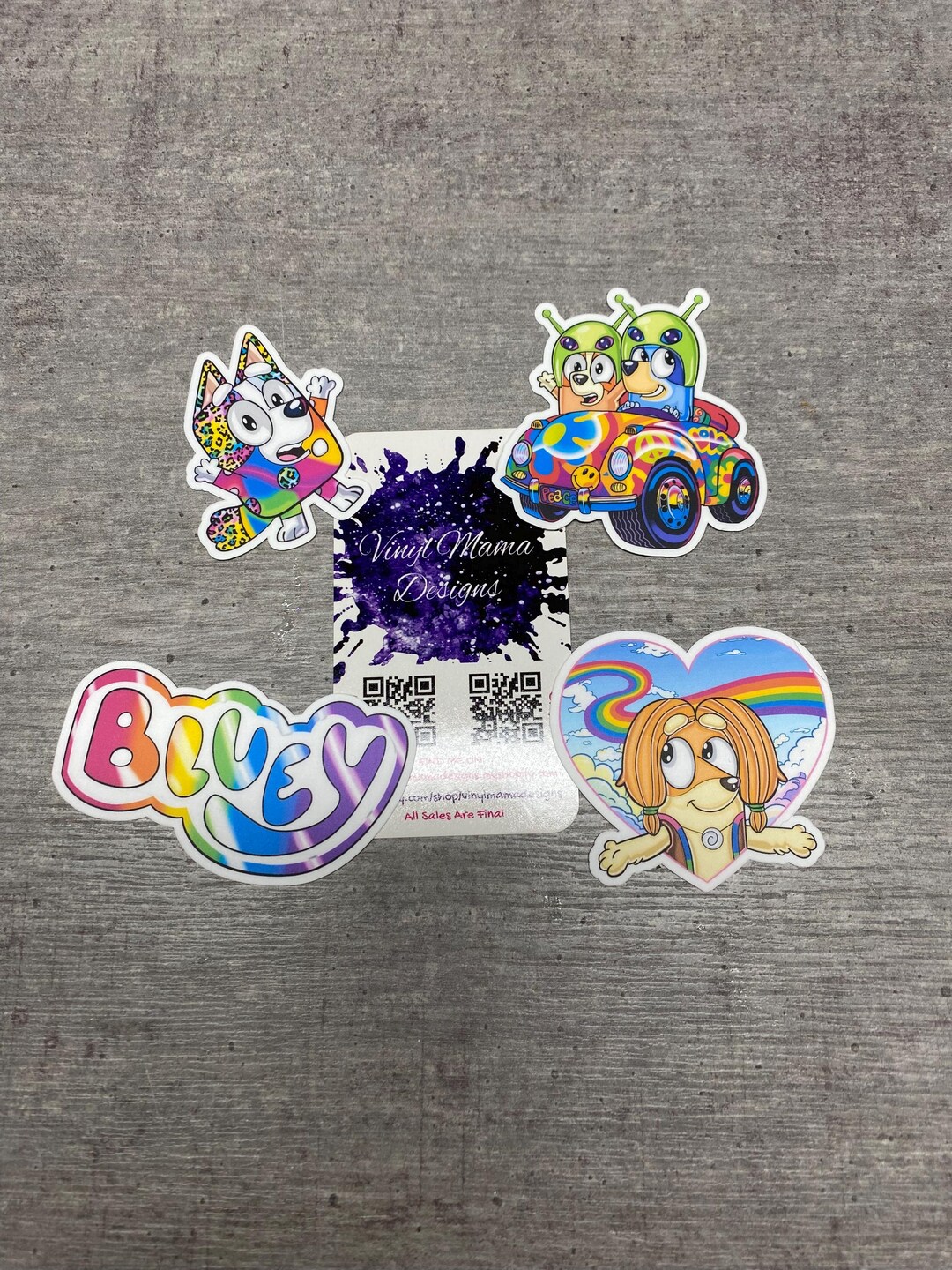 4 Bluey Frank Themed Sticker Pack , Heeler Janet & Rita, Cute, Bingo ...