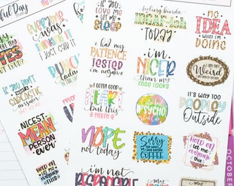 Adult Sarcastic Stickers - Etsy