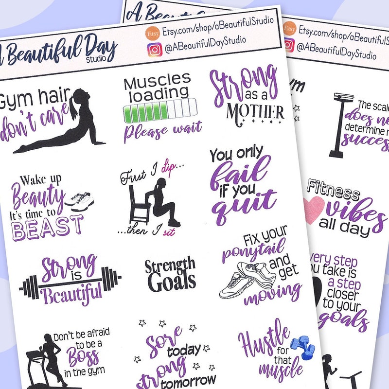 Workout Stickers - Etsy