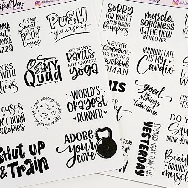 Workout Stickers - Etsy
