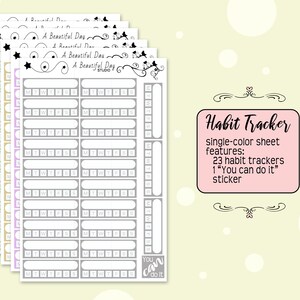 Planner Habit Tracker Stickers // Fitness Exercise Tracker // Bullet ...