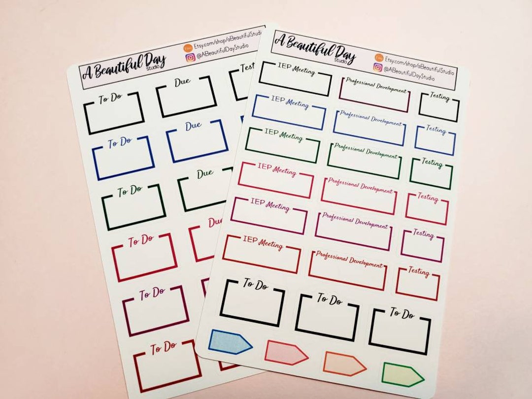 Teacher Student Planner Stickers // IEP PD Testing to Do Stickers - Etsy