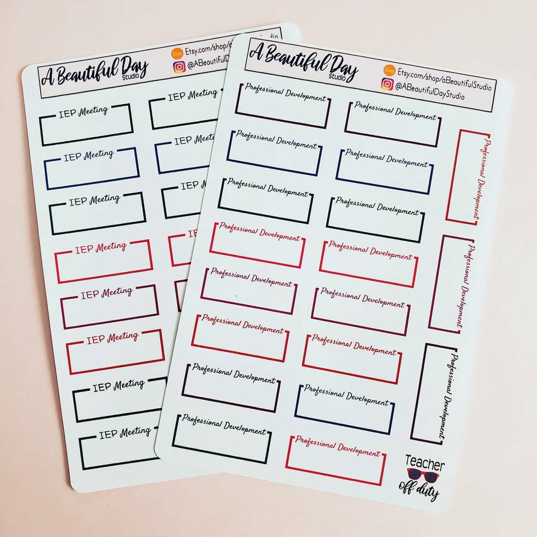 Teacher Planner Meeting Stickers // IEP Meeting // Professional ...