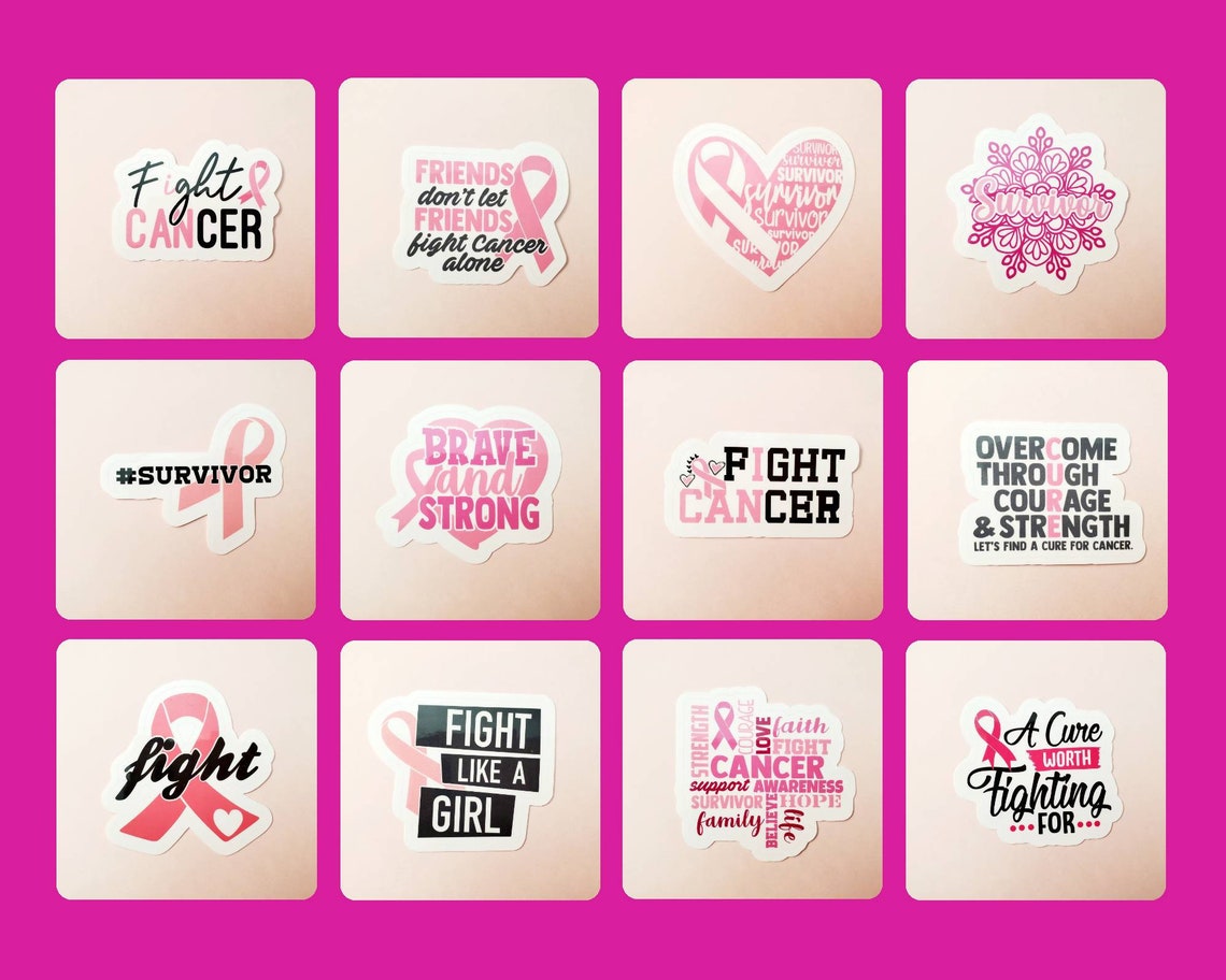 Breast Cancer Awareness Vinyl Stickers Cancer Survivor Etsy