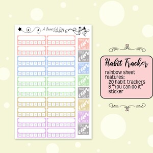 Planner Habit Tracker Stickers // Fitness Exercise Tracker // Bullet ...