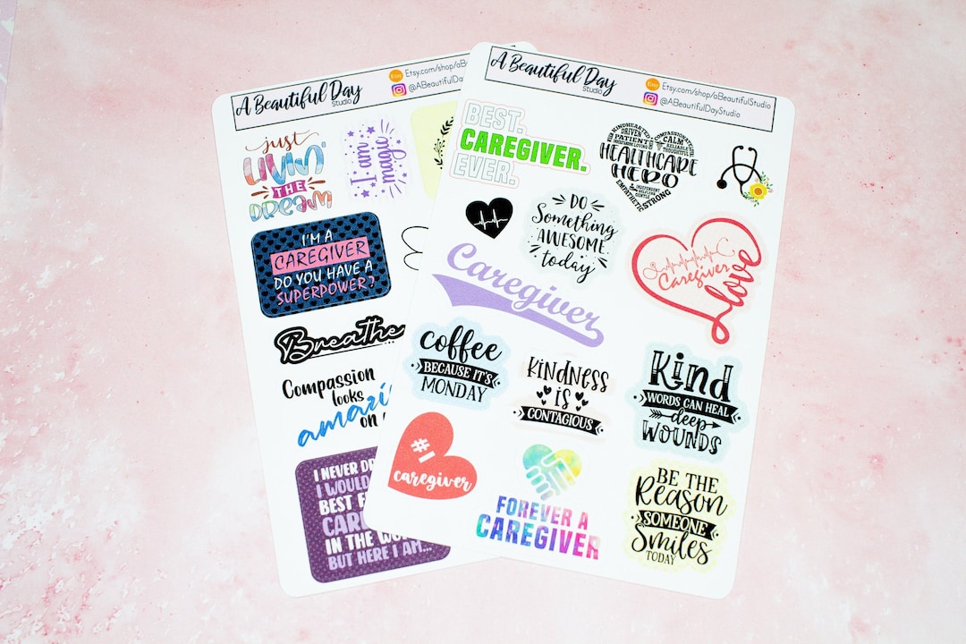 Caregiver Stickers // Planner Stickers - Etsy