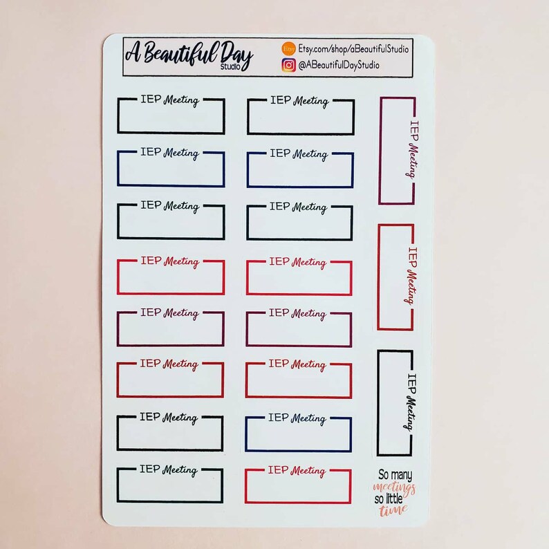 Teacher Planner Meeting Stickers // IEP Meeting // - Etsy