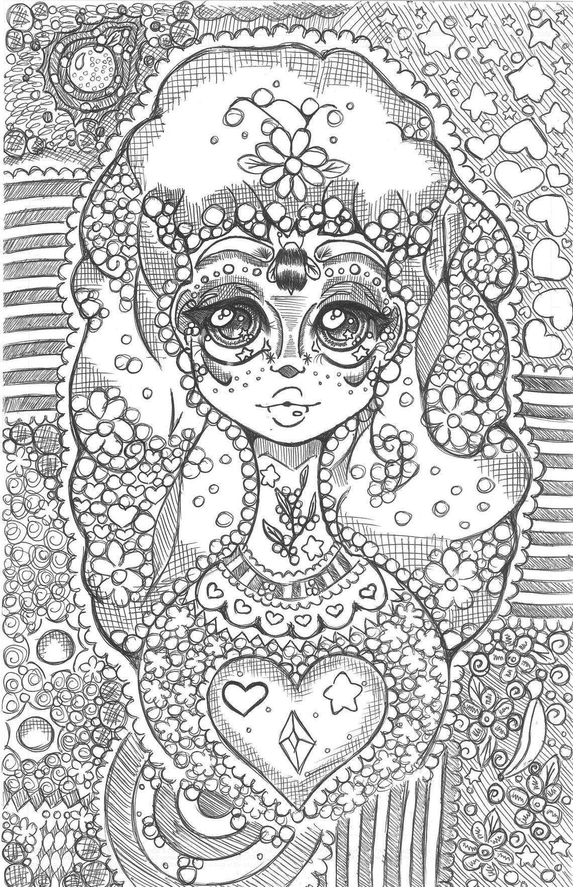 Bee on the Forehead Coloring Page - Etsy