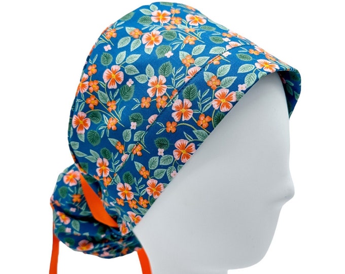 Rifle Paper Co Scrub Cap Briar Floral | Adjustable Hair Pouch | Scrub ...