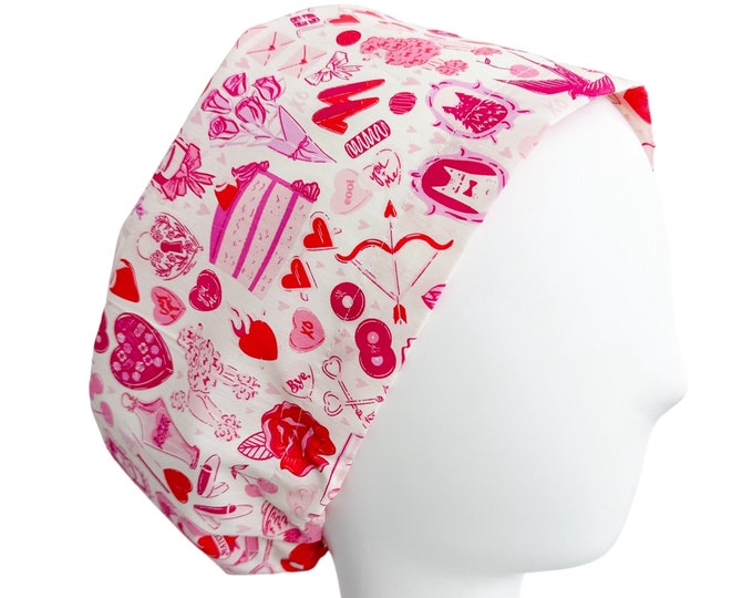 Euro Scrub Cap Love is All Around | Valentine's Print | Scrub Caps for ...