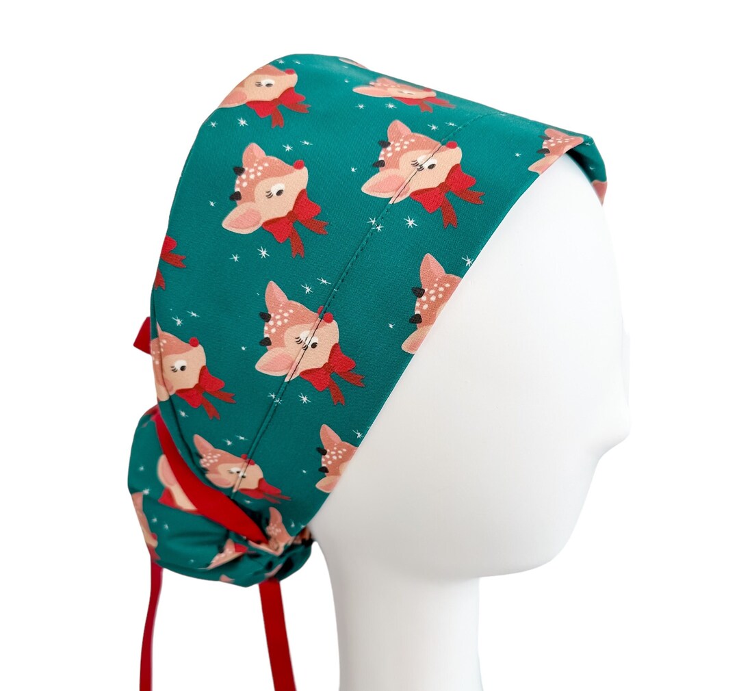 Red Nosed Reindeer Ponytail Scrub Cap Limited Edition - Etsy