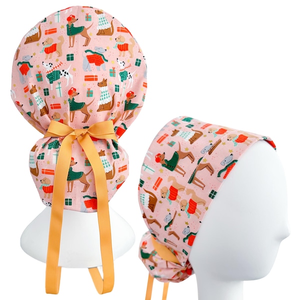 Dogs Scrub Cap Ponytail - Etsy