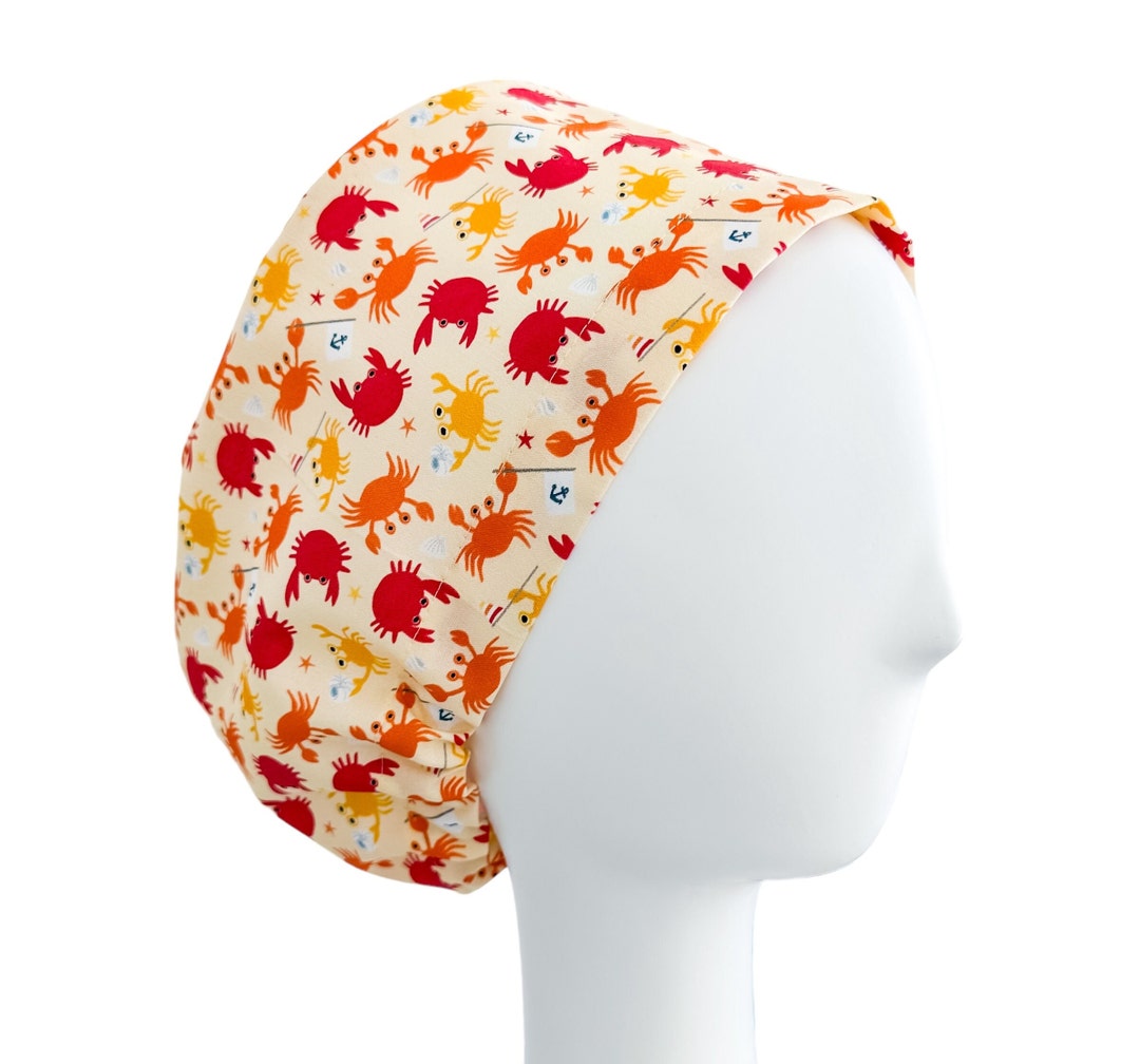 Euro Scrub Cap Summer Crabs Ocean Scrub Cap Scrub Caps for Women ...