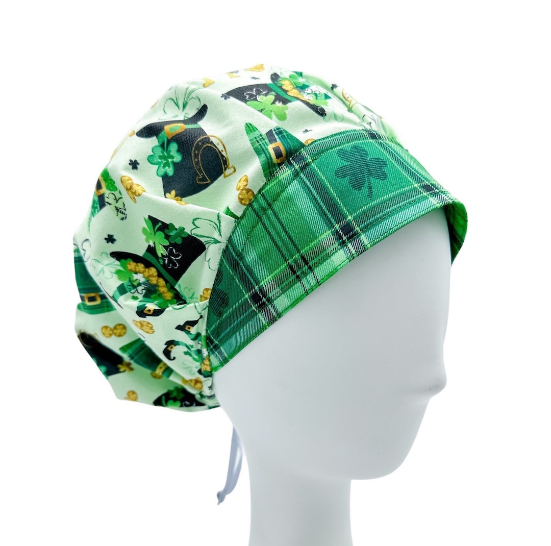 Leprechaun Hats Bouffant Scrub Cap, With Cord Lock, Women Surgical Cap ...