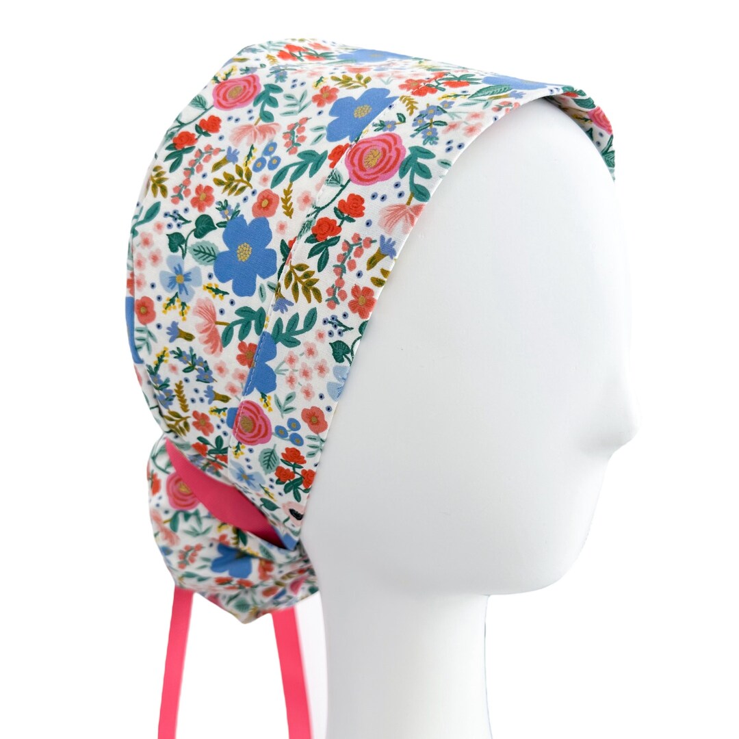 Rifle Paper Co Scrub Cap Wild Rose Cream Metallic | Adjustable Hair ...