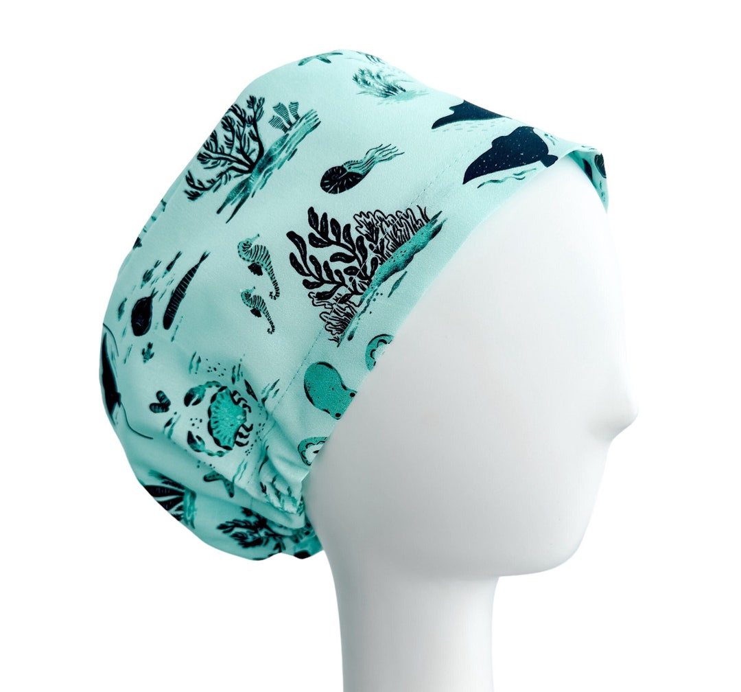 Octopus in Hydro Euro Style Scrub Cap Scrub Caps for Women Surgical Cap ...