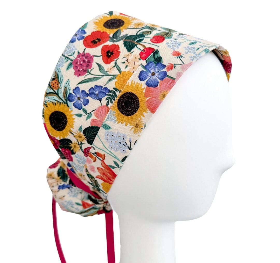 Rifle Paper Co Scrub Cap Blossom in Blush Premium Style cinch Ties ...