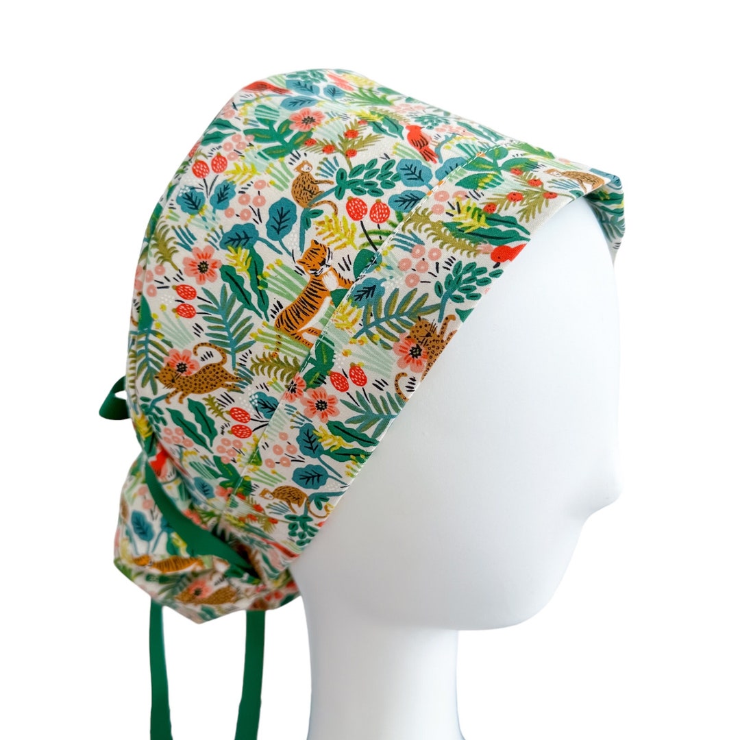 Rifle Paper Co Scrub Cap Jungle Hunter in Cream | Scrub Caps for Women ...