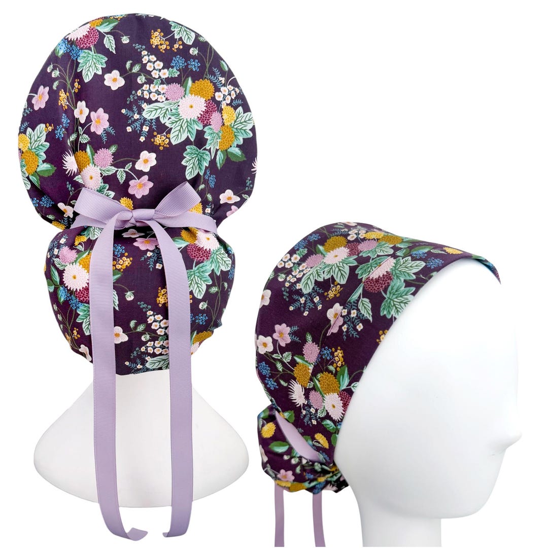 Rifle Paper Co Scrub Cap Ponytail | Floral Scrub Cap Women | Adjustable ...