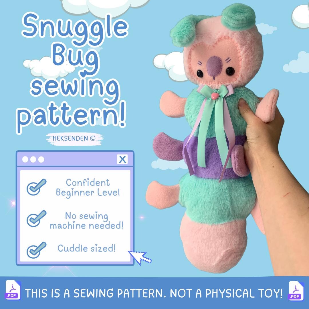 SNUGGLE BUG - Confident Beginner Plush Sewing Pattern - 90s Kidcore ...