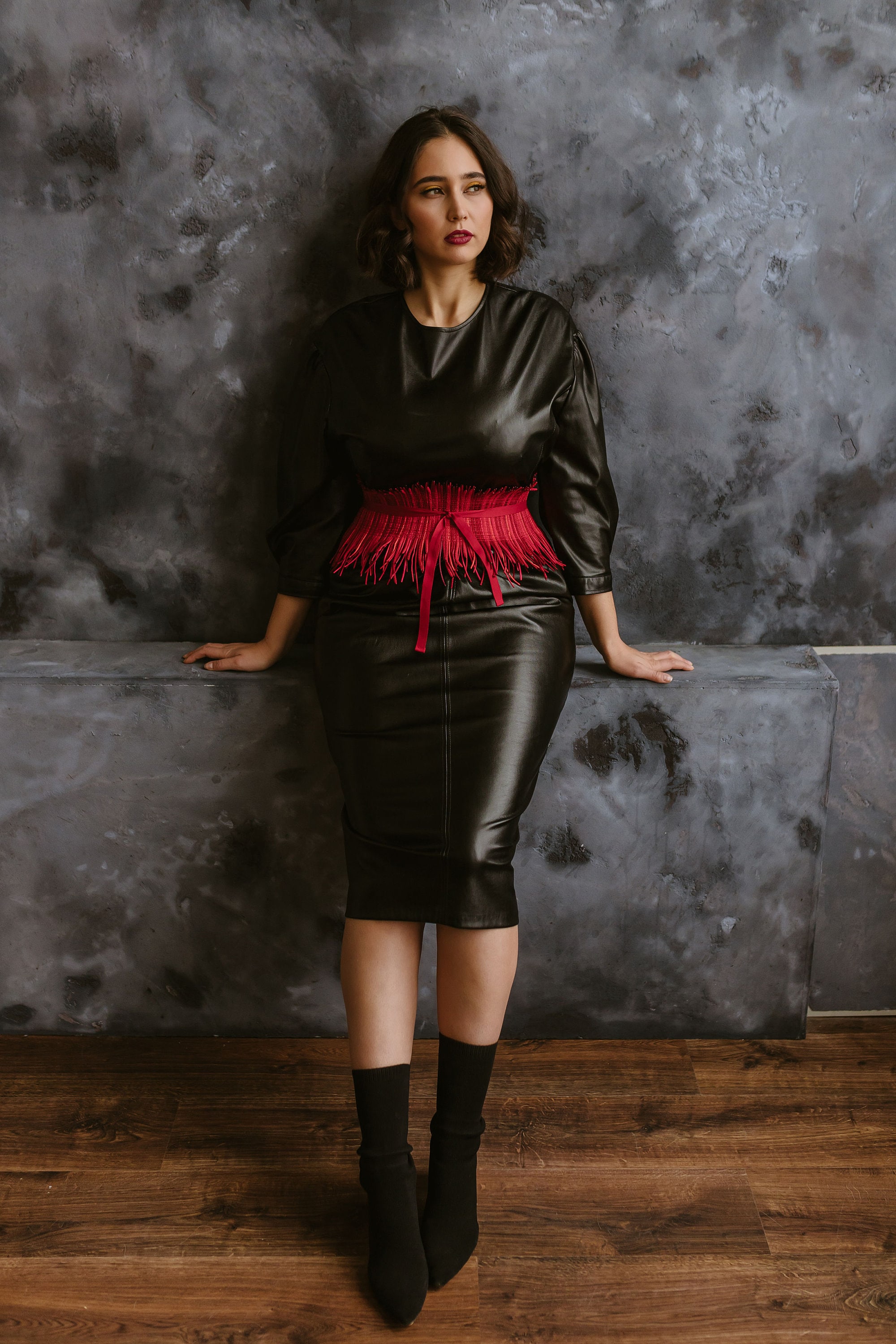 Red Corset Belt, Plus Size High Waist Fringe Belt, Boho Plain Dress ...