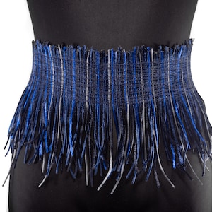 Women Corset Type Handmade Blue Wide Dress Belt, Authentic Fabric ...