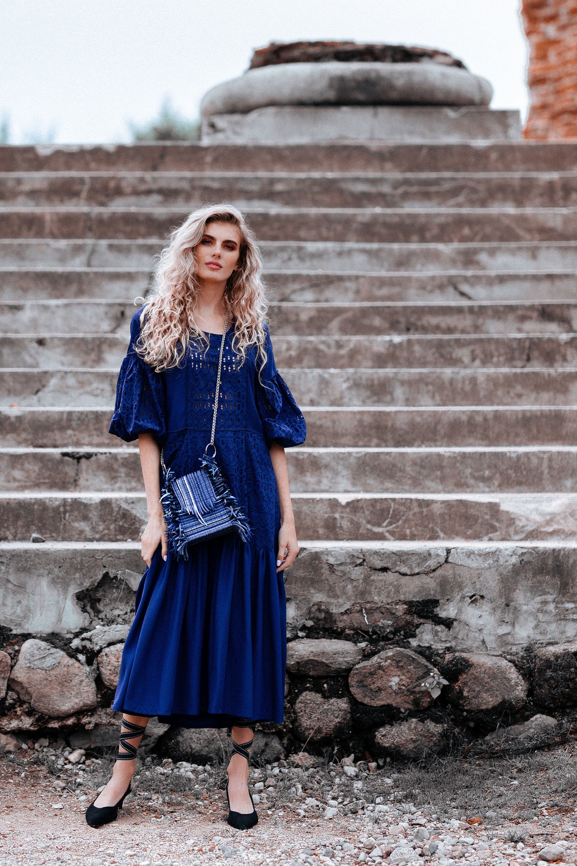 Personalized Luxury Blue Purse Made From Zero Waste Blue | Etsy