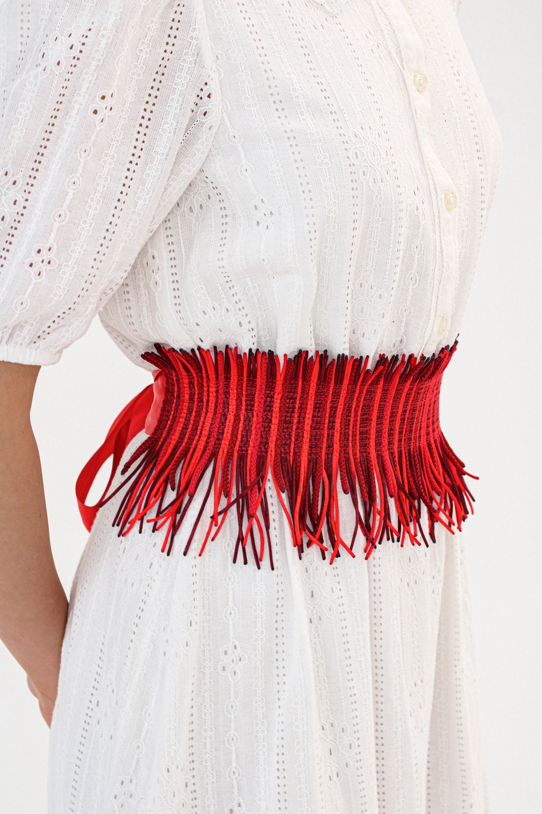 Ready to Ship Red Belt: Handcrafted Obi Belt, Universal Fit & Perfect ...
