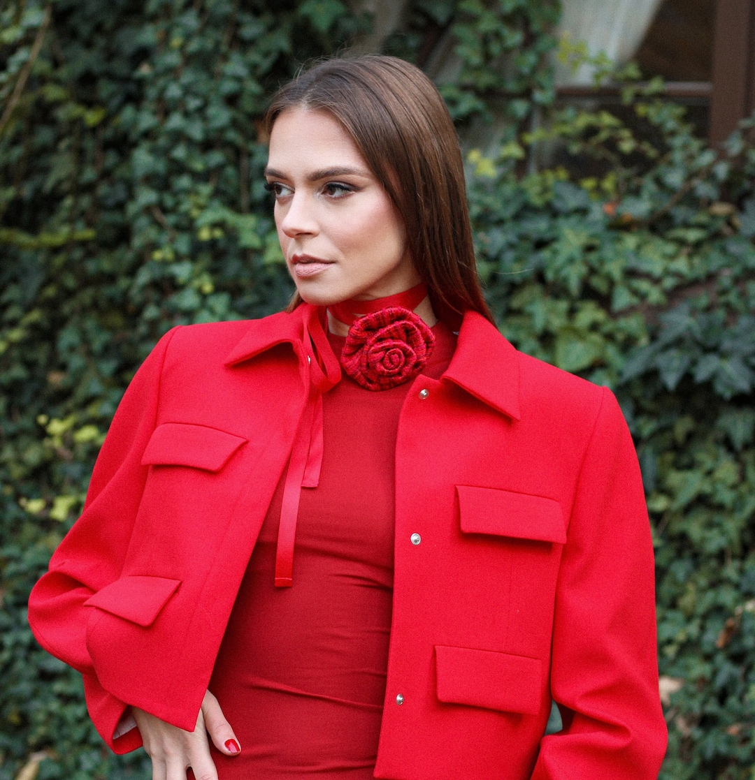 Red Flower Choker, Satin Rose Choker, Unique Texture Necklace, Modern ...