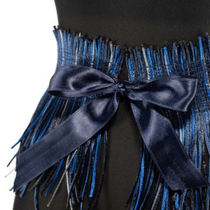 Women Corset Type Handmade Blue Wide Dress Belt, Authentic Fabric ...