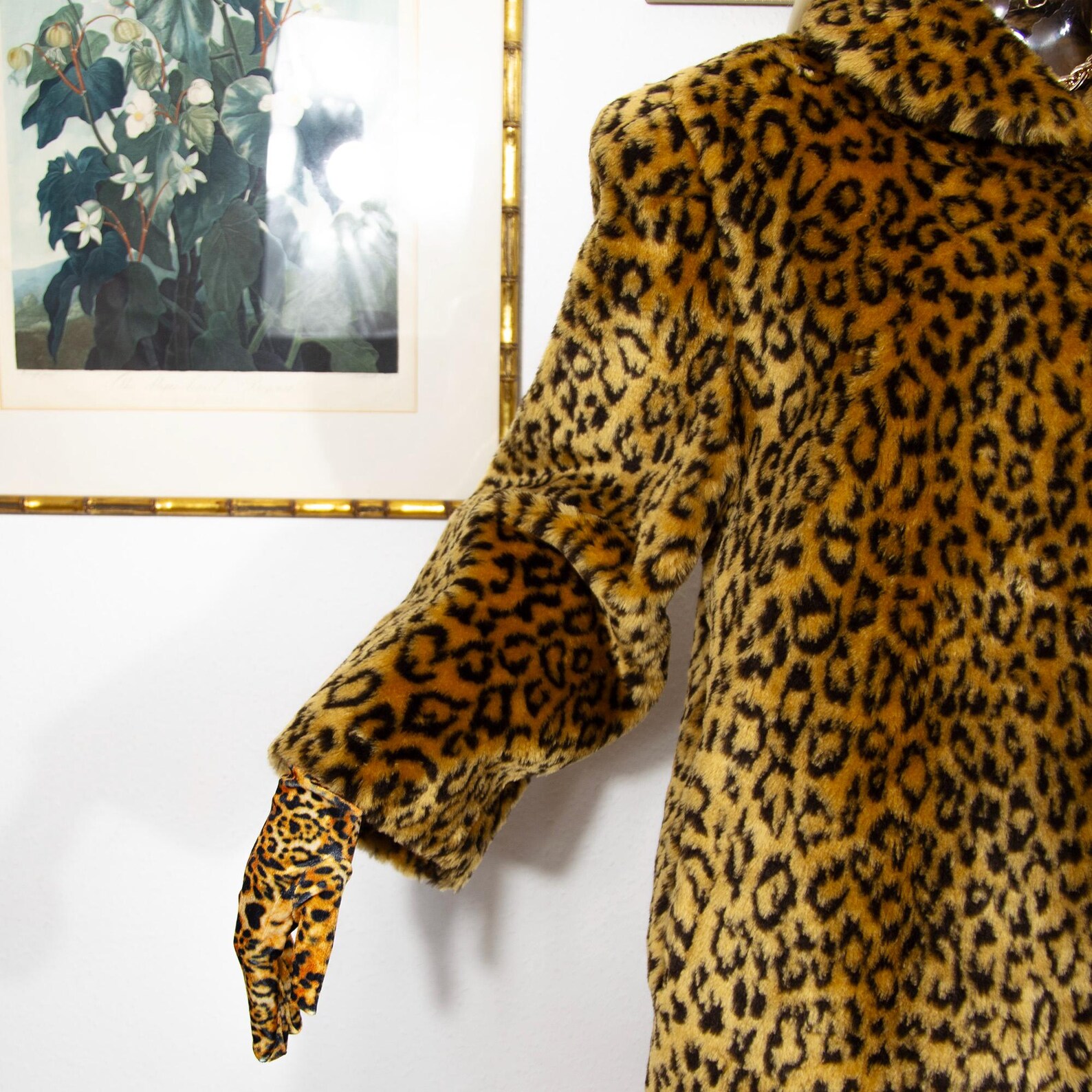 Vintage 1980s Leopard Print Faux Fur Coat Oversized Structured ...