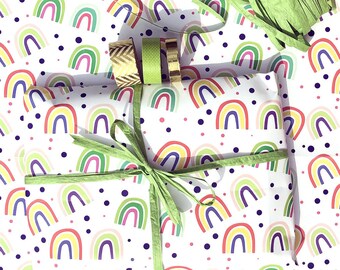 Rainbow Wrapping Paper Sheets Rainbow Gift Birthday Wrap | Etsy UK