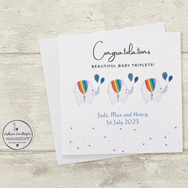 Baby Triplets Card - Etsy
