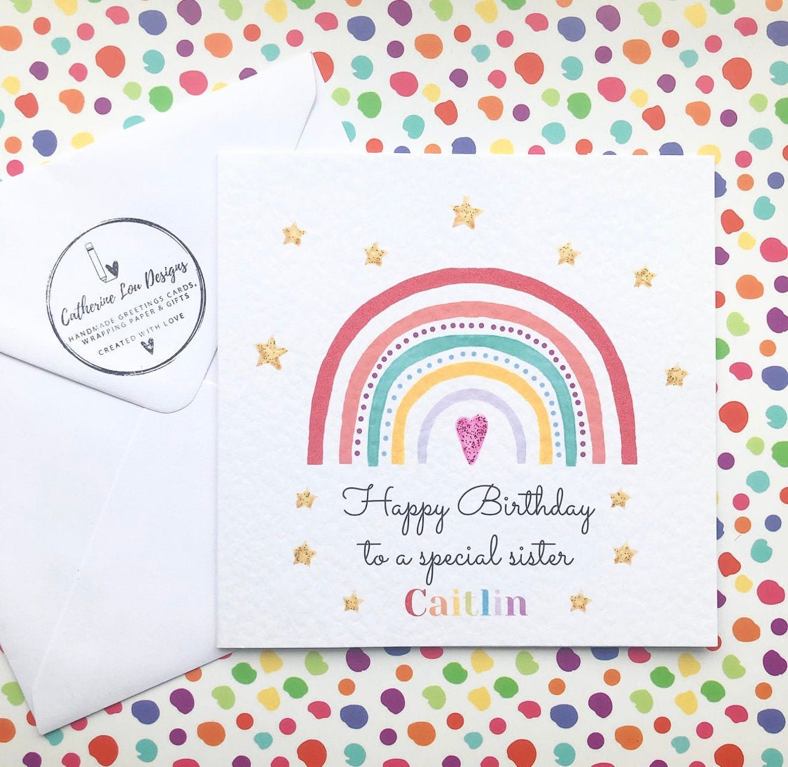 Rainbow Birthday Card Personalised Rainbows Birthday card | Etsy