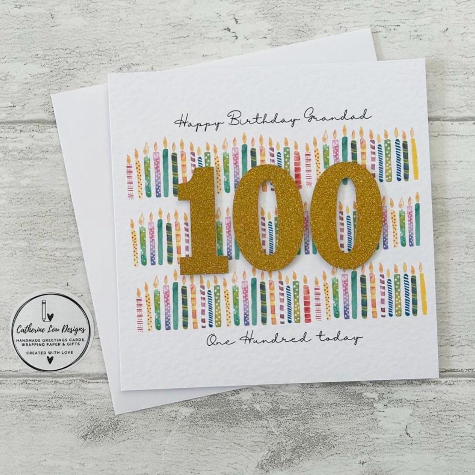 100th Birthday Card, 100 Today, Happy 100th Birthday, 100 Card ...