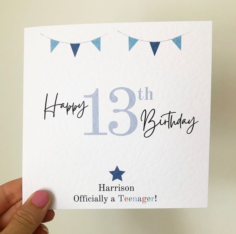 13th Birthday Card Happy Birthday Teenager Personalised 13th - Etsy UK