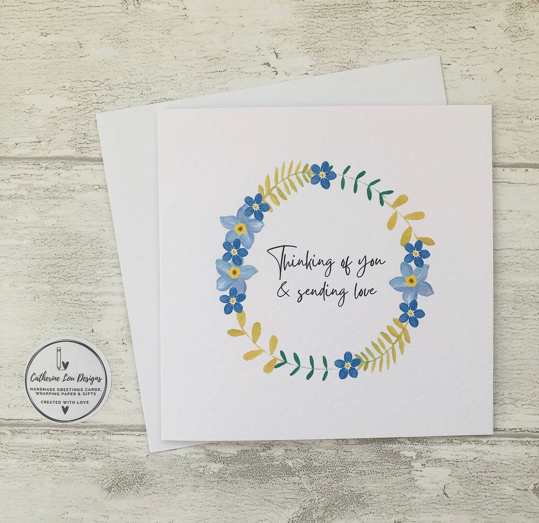 Forget-me-nots Card, Thinking of You/condolence/sympathy Blue Forget-me ...