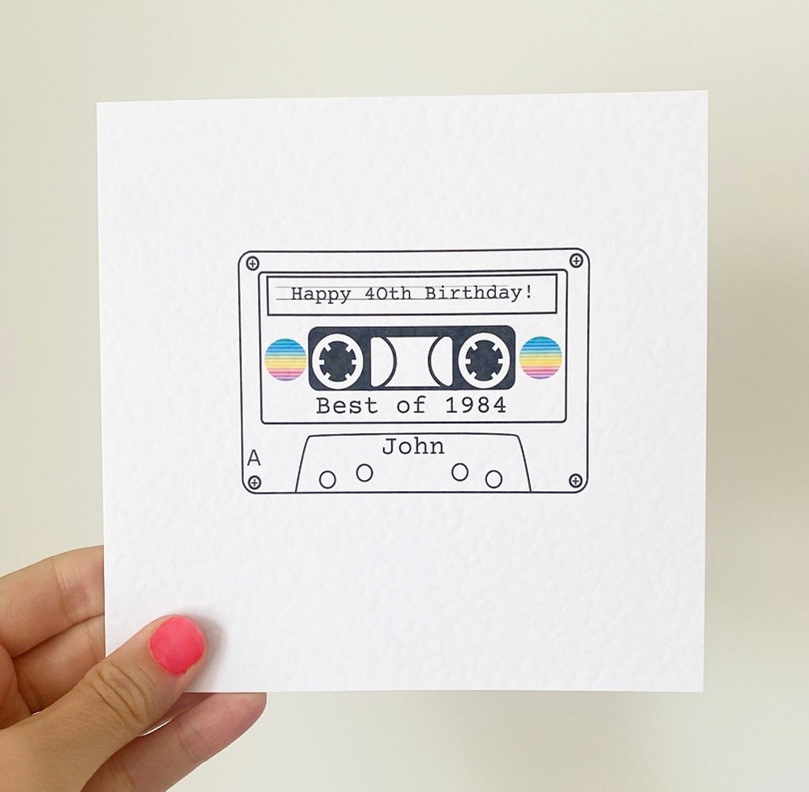 Cassette Tape Birthday Card, Personalised Music Birthday Card, (add ...