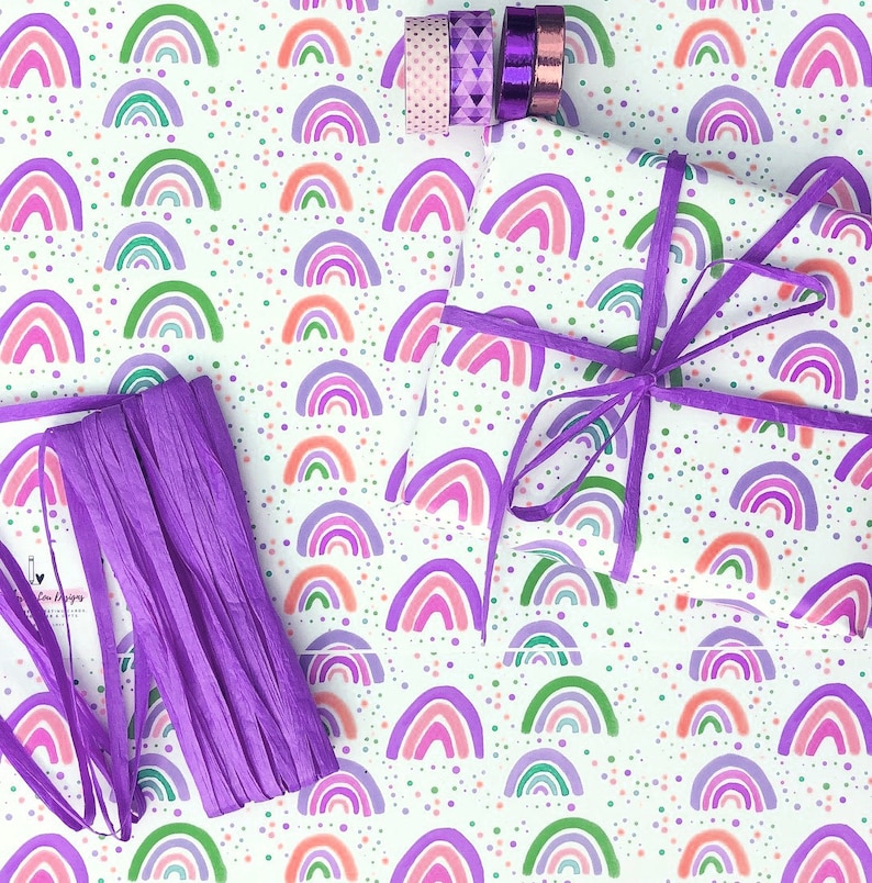 Rainbow Wrapping Paper Sheets Rainbow Gift Birthday Wrap - Etsy UK