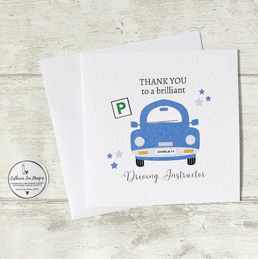 Driving Instructor Card, Thank You Driving Instructor, Personalised ...