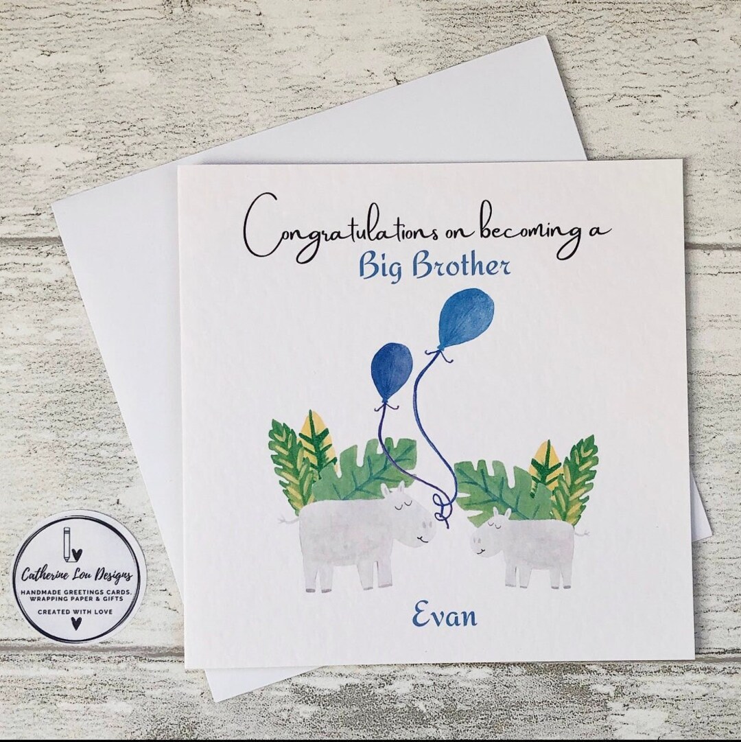 New Big Brother Card, Congratulations Card, Personalised New Brother ...