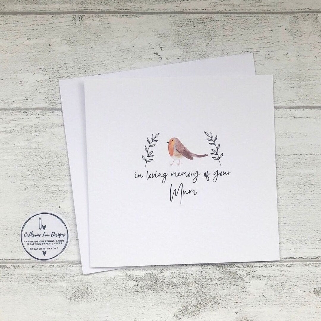 Sympathy Card. Robin Condolence Card, Bereavement of Mum/mam/nan/gran ...