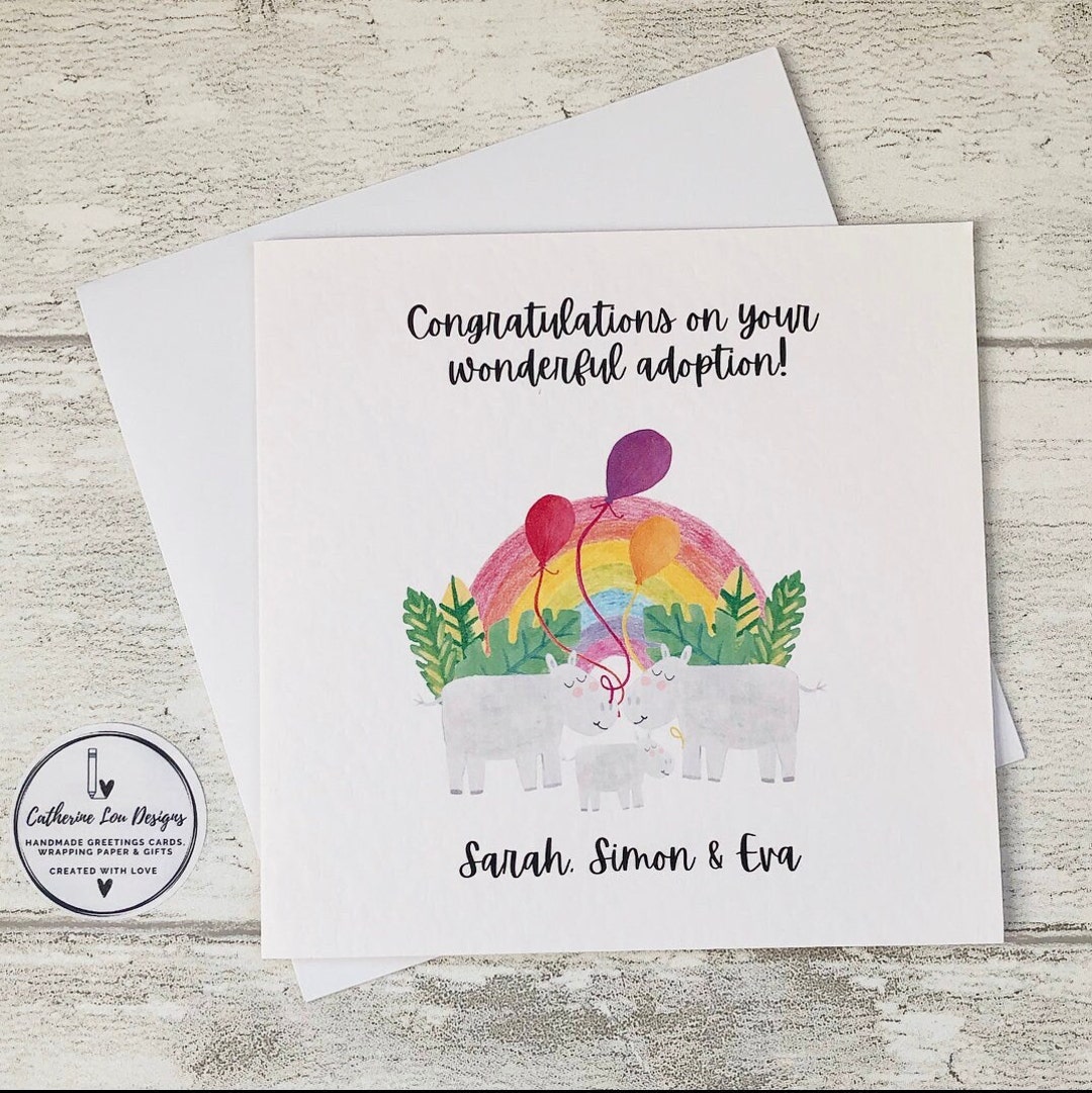 Adoption Card, Congratulations Adoption Greeting Card, Personalised ...