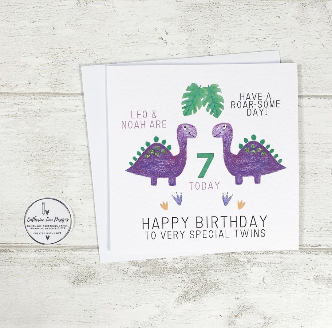 Twins Birthday Card Happy Birthday Twins Card Personalised - Etsy Australia
