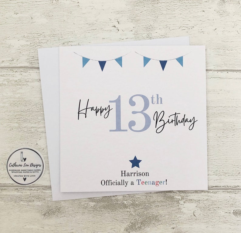 13th Birthday Card Happy Birthday Teenager Personalised 13th - Etsy UK