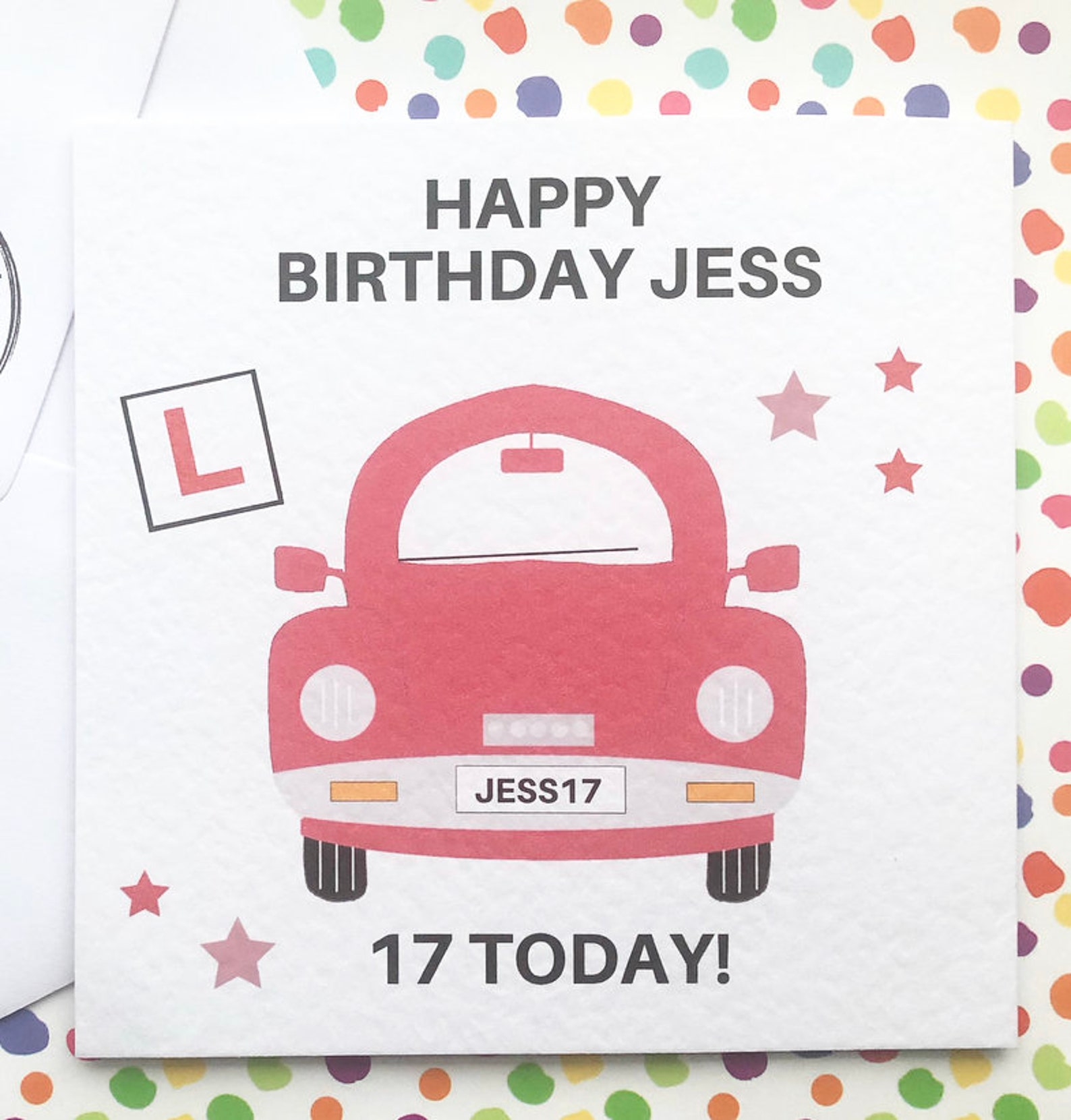 17th Birthday Driving Card L Plate Personalised Card | Etsy