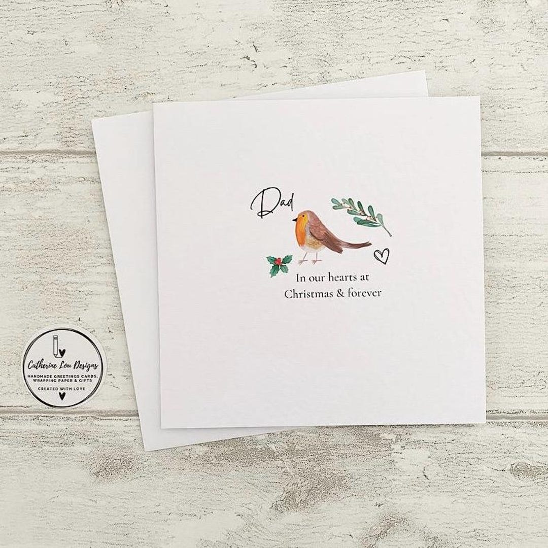 Christmas Memorial Robin Card, Red Robin Christmas Remembrance Card for ...