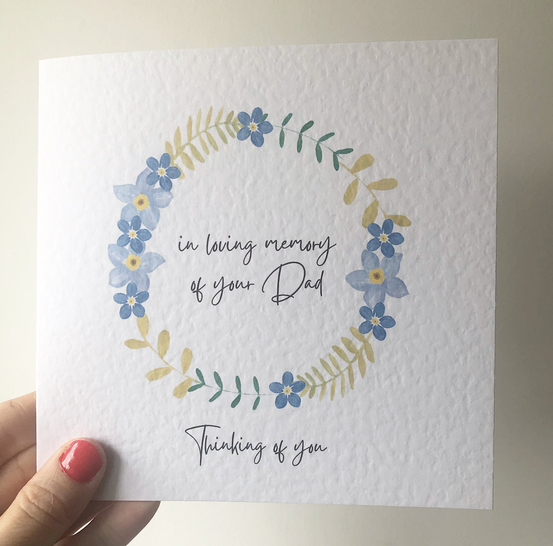 Sympathy card Dad Forget-me-nots condolence card Bereavement | Etsy